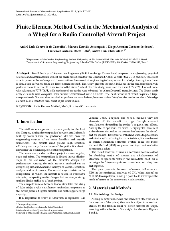 (PDF) Finite Element Method Used in the Mechanical Analysis of a Wheel ...
