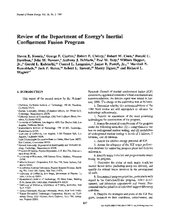 (PDF) Review of the department of energy's inertial confinement fusion ...
