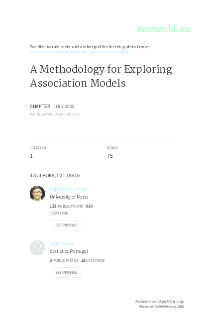 (PDF) A Methodology for exploring association models