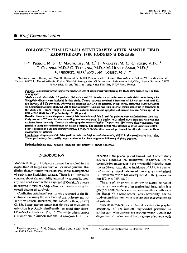 (PDF) Follow-up thallium-201 scintigraphy after mantle field ...