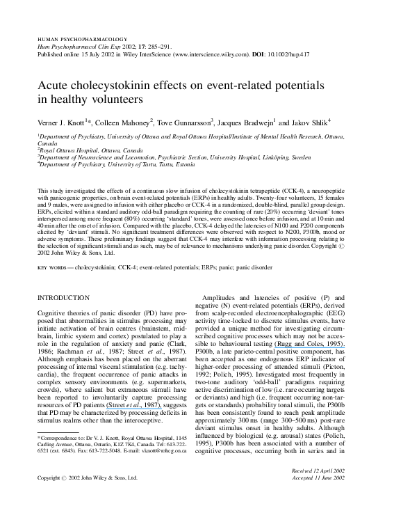 (PDF) Acute cholecystokinin effects on event-related potentials in ...