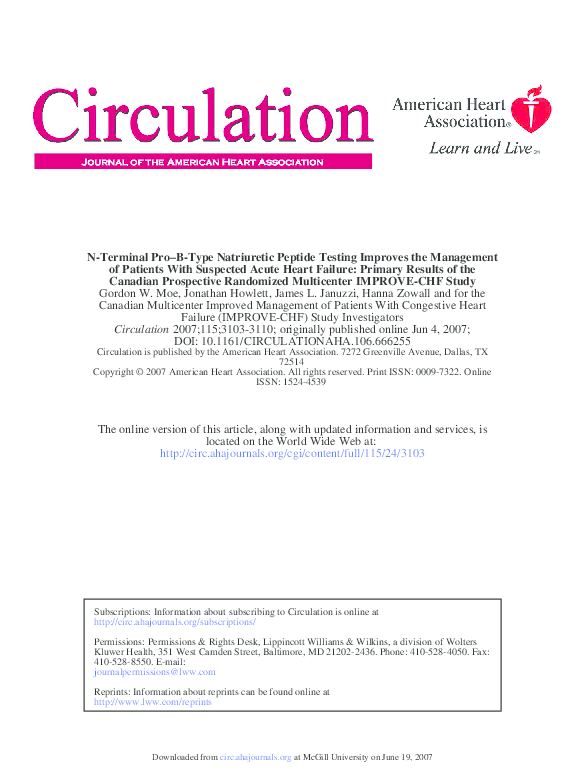 (PDF) Testing for BNP and NT-proBNP in the diagnosis and prognosis of ...