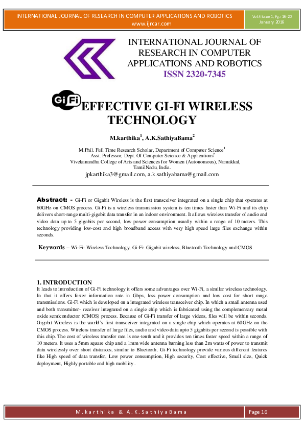 (PDF) EFFECTIVE GI-FI WIRELESS TECHNOLOGY