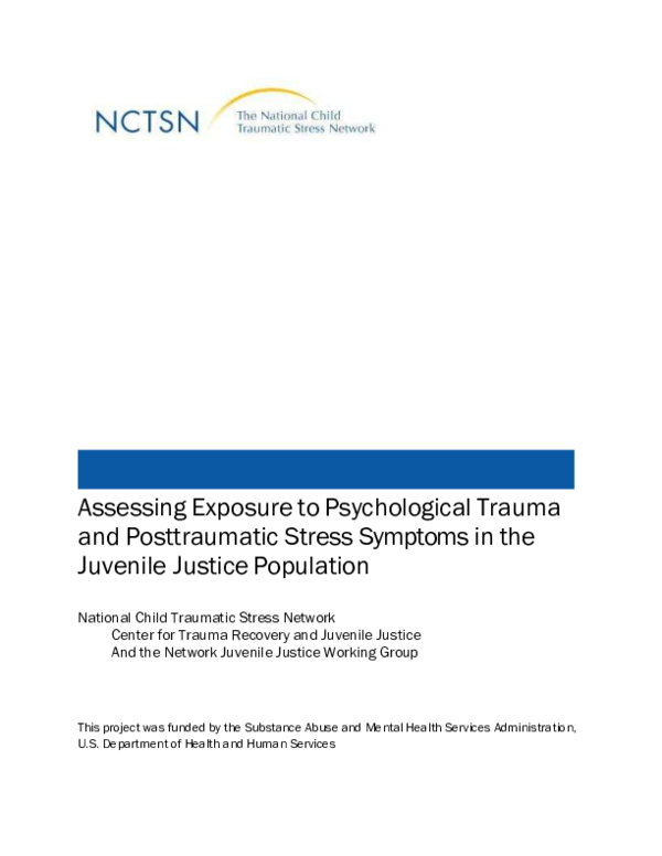 (PDF) Assessing exposure to psychological trauma and posttraumatic ...