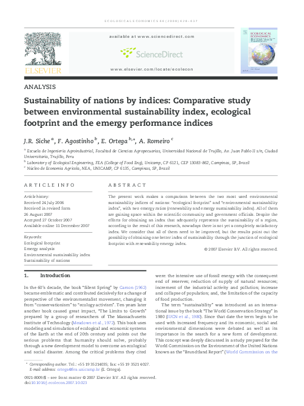 (PDF) Sustainability of nations by indices: Comparative study between ...