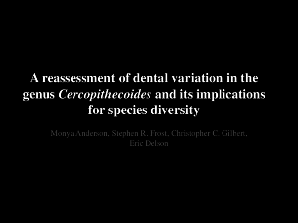 (PDF) A reassessment of dental variation in the genus Cercopithecoides ...
