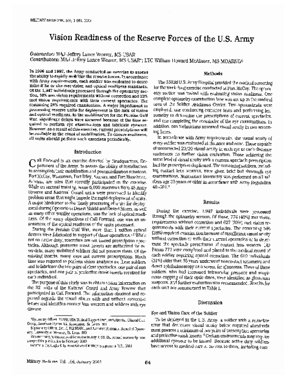 (PDF) Vision Readiness of the Reserve Forces of the U.S. Army