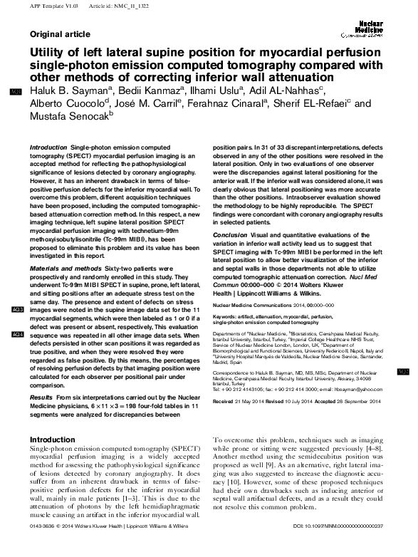 (PDF) Utility of left lateral supine position for myocardial perfusion ...