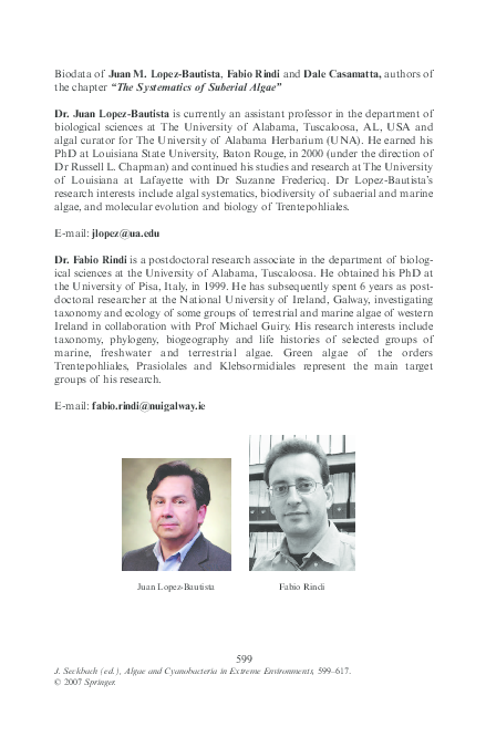 (PDF) The Systematics of Subaerial Algae