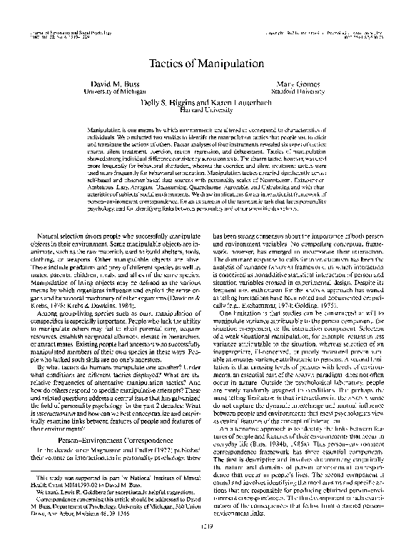 (PDF) Tactics of manipulation