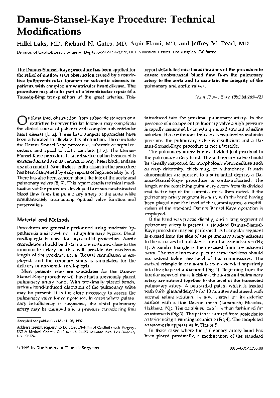 (PDF) Damus-Stansel-Kaye procedure: Technical modifications