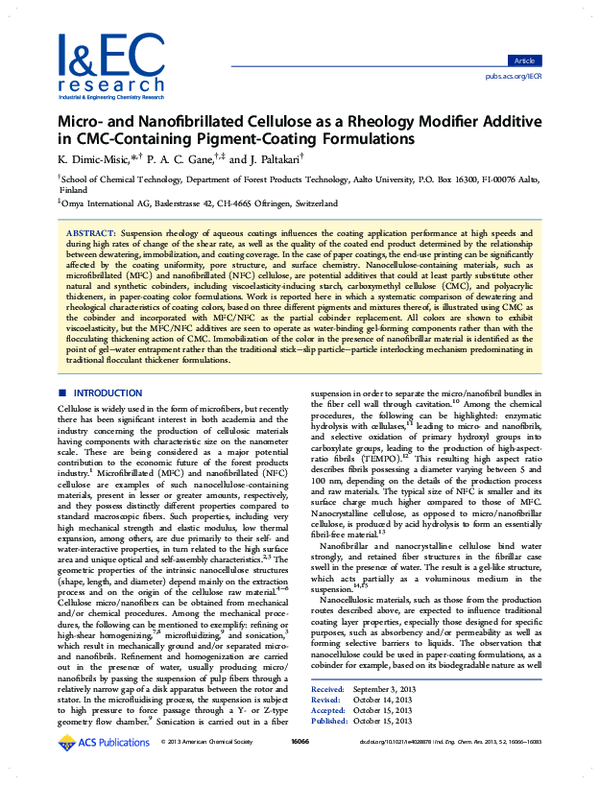 (PDF) Micro- and Nanofibrillated Cellulose as a Rheology Modifier ...