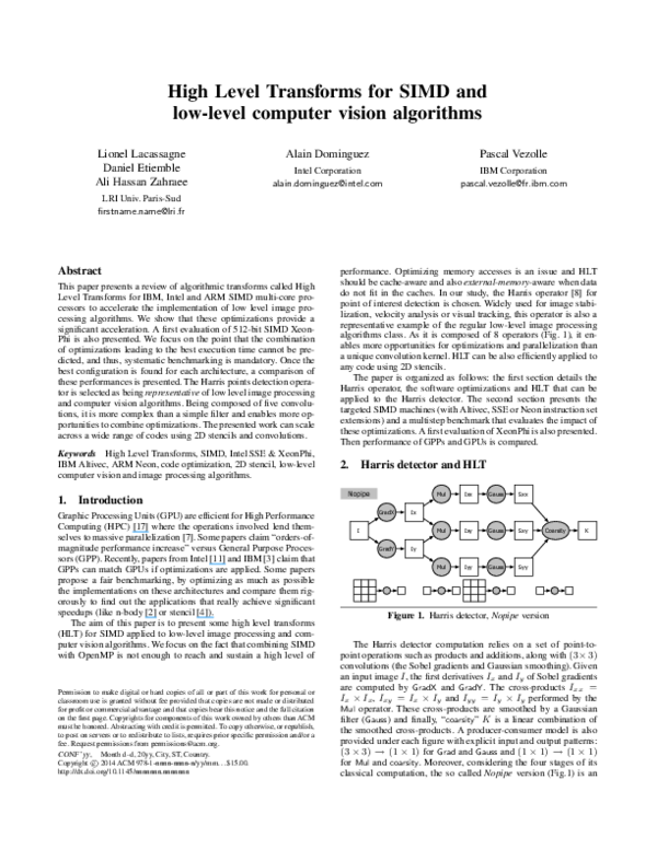 Pdf High Level Transforms For Simd And Low Level Computer Vision Algorithms 5341