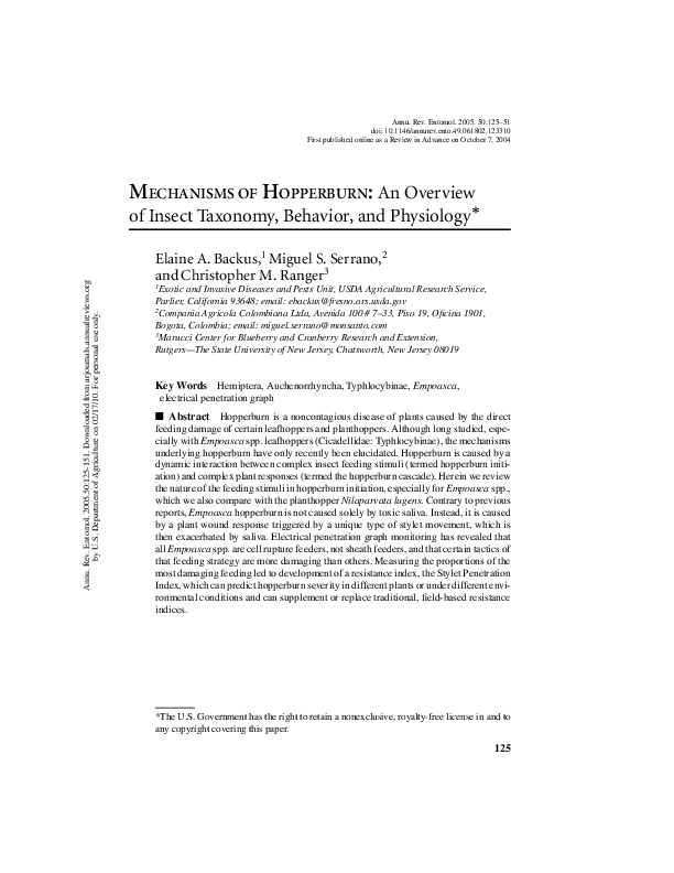 (PDF) MECHANISMS OF HOPPERBURN: An Overview of Insect Taxonomy ...