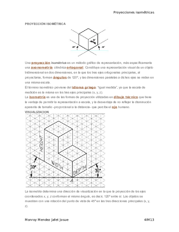(DOC) PROYECCIÓN ISOMÉTRICA