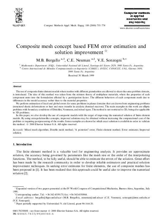 (PDF) Composite mesh concept based FEM error estimation and solution ...