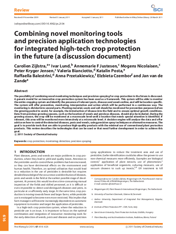 (PDF) Combining novel monitoring tools and precision application ...