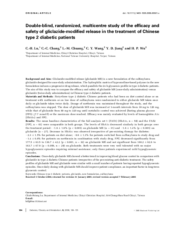 (PDF) Double-blind, randomized, multicentre study of the efficacy and ...