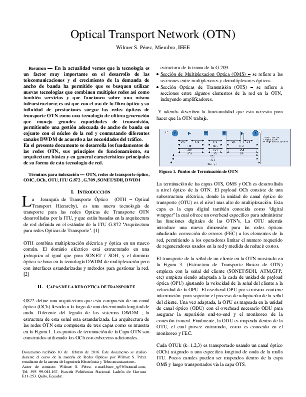 (PDF) Optical Transport Network (OTN