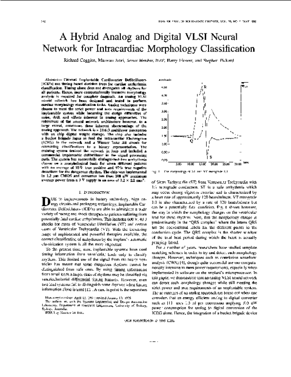 (PDF) A hybrid analog and digital VLSI neural network for intracardiac morphology classification