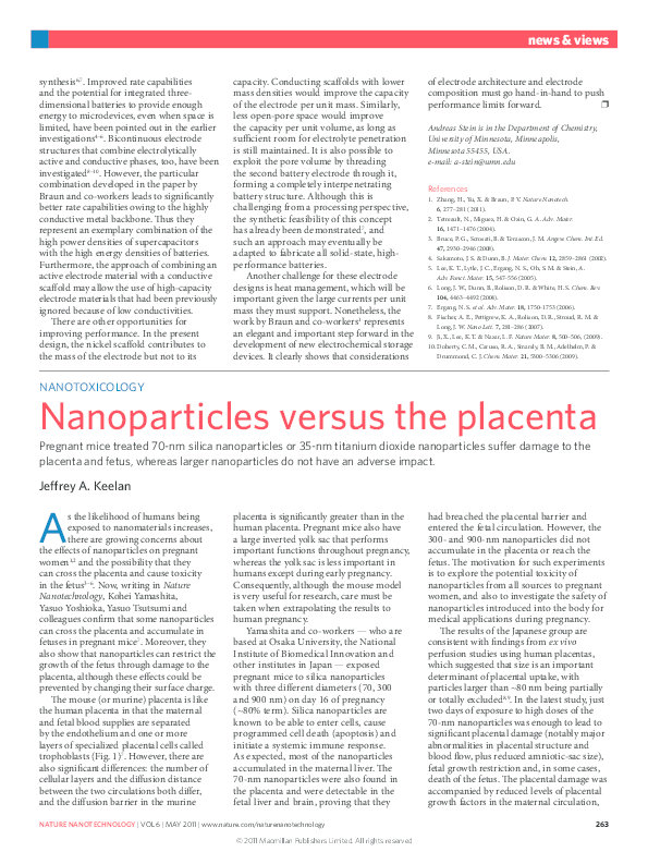 (PDF) Nanotoxicology: Nanoparticles versus the placenta