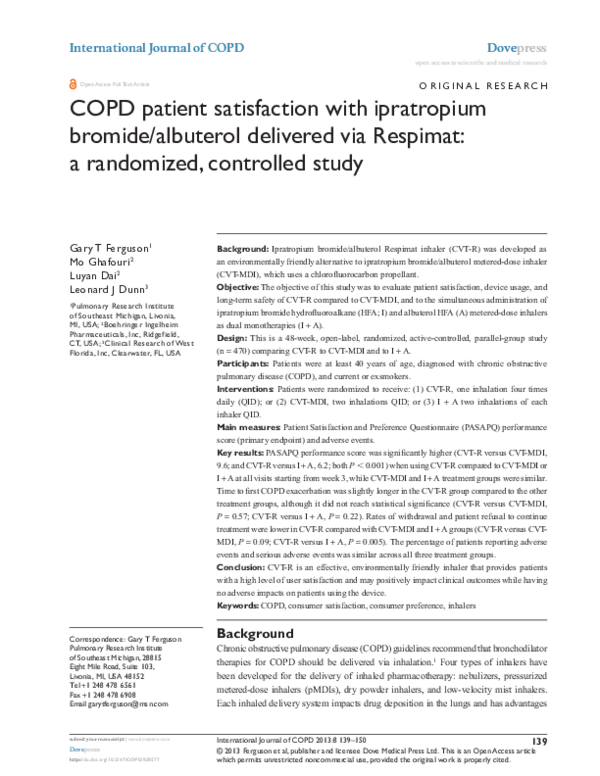 (PDF) COPD patient satisfaction with ipratropium bromide/albuterol ...