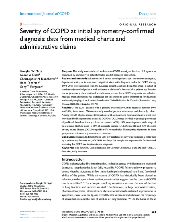 (PDF) Severity of COPD at initial spirometry-confirmed diagnosis: data ...