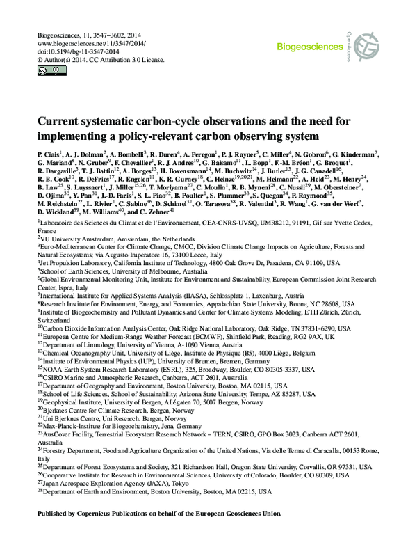 (PDF) Current systematic carbon-cycle observations and the need for ...
