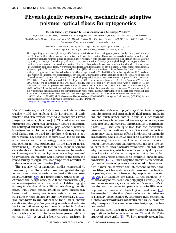 (PDF) Physiologically Responsive, Mechanically Adaptive Bio ...