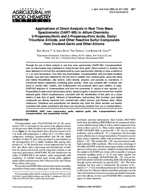 (PDF) Applications of Direct Analysis in Real Time Mass Spectrometry ...