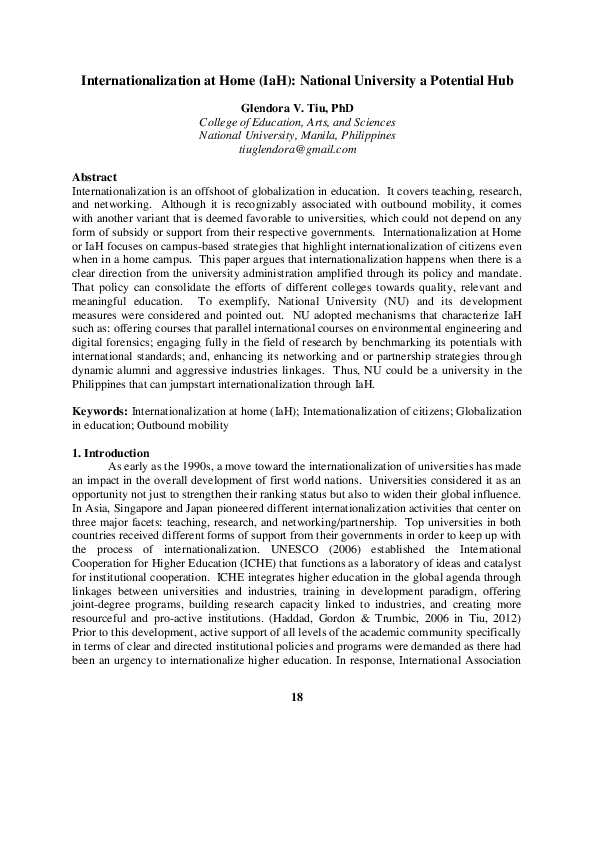 (PDF) Article-2 Internationalization-at-Home-Ia H-National-University-a ...