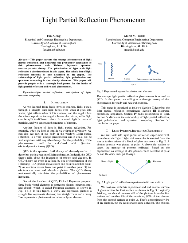 (PDF) Light Partial Reflection Phenomenon