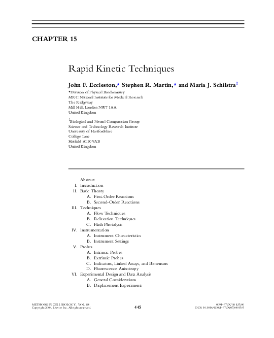 (PDF) Rapid kinetic techniques