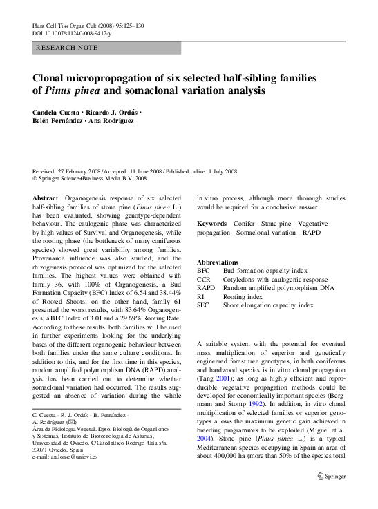 (PDF) Clonal micropropagation of six selected half-sibling families of ...