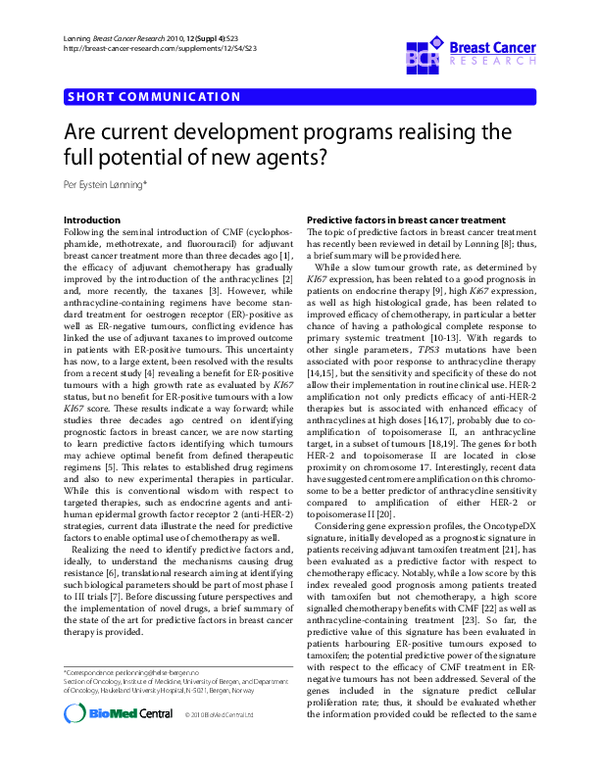 (PDF) Are current development programs realising the full potential of ...