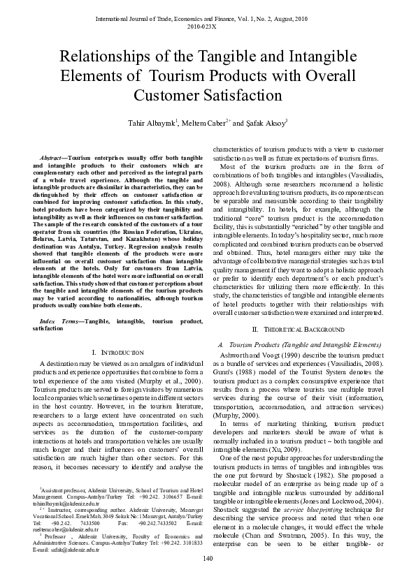 (PDF) Relationships of the Tangible and Intangible Elements of Tourism ...