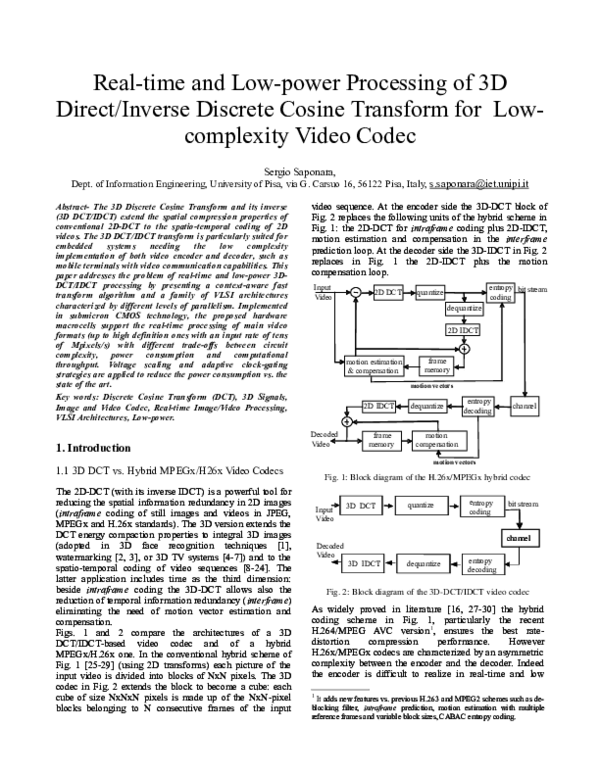 (DOC) Real-time and low-power processing of 3D direct/inverse discrete ...