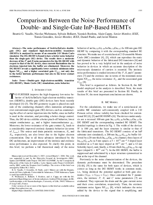 (PDF) Comparison Between the Noise Performance of Double- and Single ...
