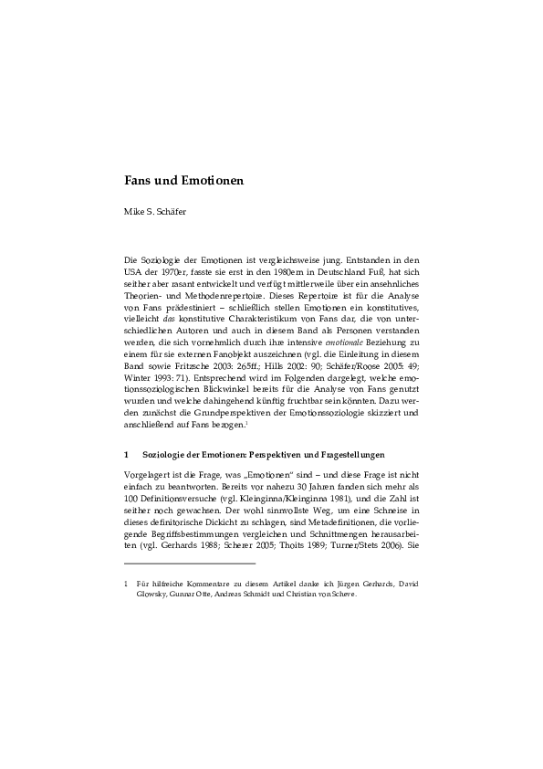 (PDF) Fans und Emotionen