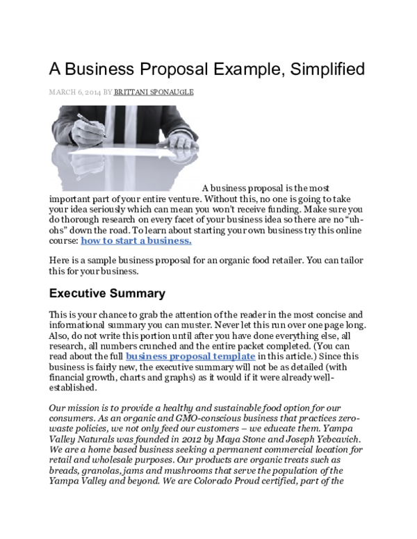 (DOC) Example of Business Proposal
