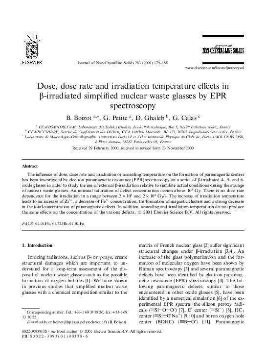 (PDF) Fluorine analysis of nuclear waste glasses | Keith Matlack ...