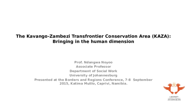 (PPT) The Kavango-Zambezi Transfrontier Conservation Area (KAZA ...