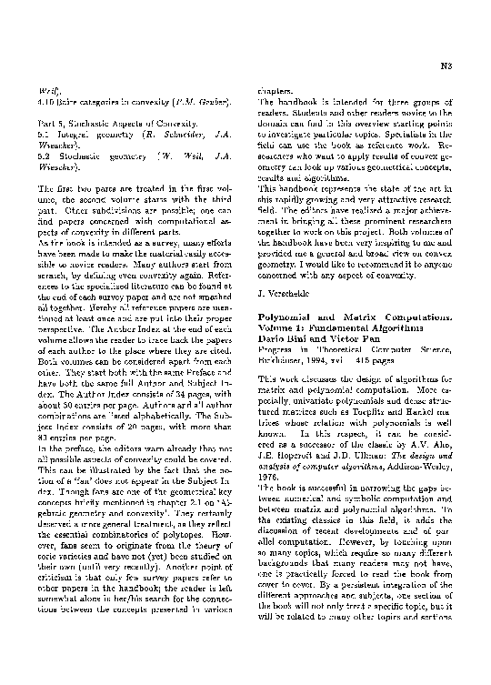 Pdf Polynomial And Matrix Computations Volume 1fundamental Algorithms