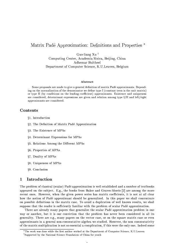 (PDF) Matrix padé approximation: definitions and properties