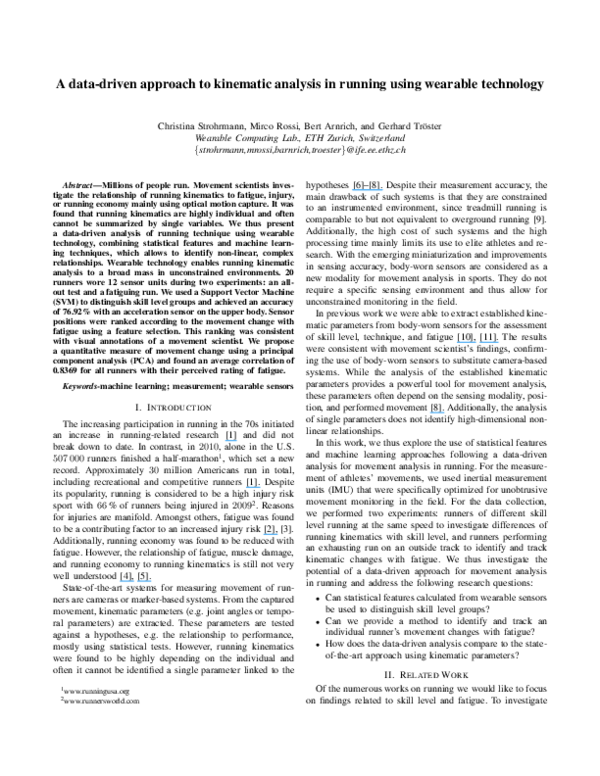(PDF) A Data-Driven Approach to Kinematic Analysis in Running Using ...