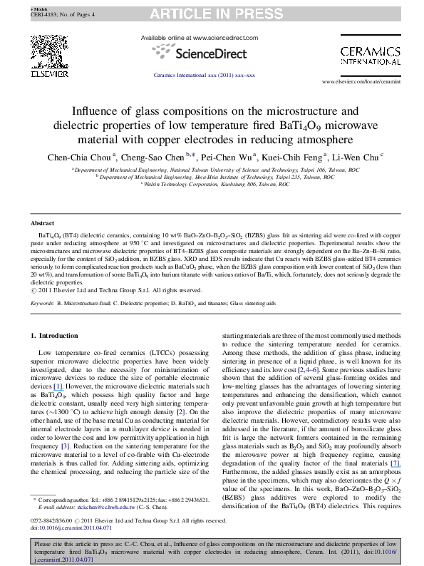 Pdf Influence Of Glass Compositions On The Microstructure And