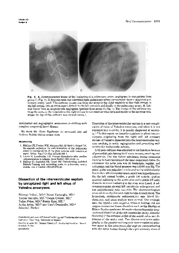 (PDF) Dissection of the interventricular septum by unruptured right and ...