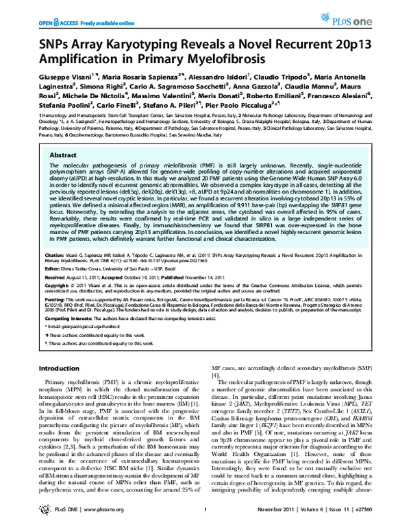 (PDF) SNPs Array Karyotyping Reveals a Novel Recurrent 20p13 ...