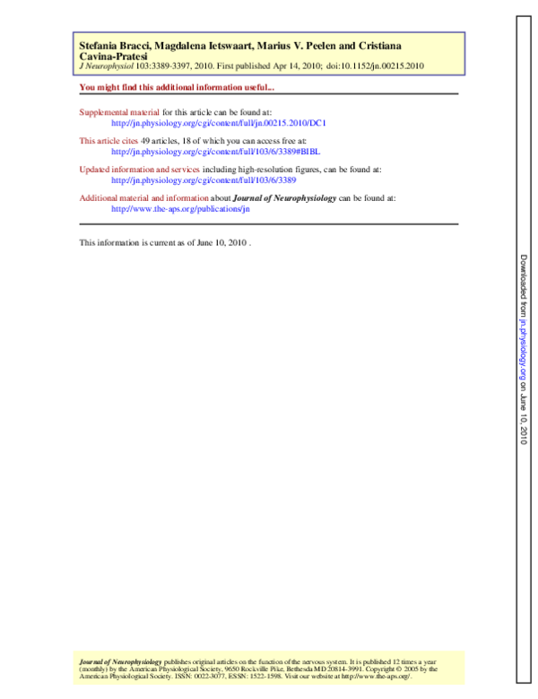 (PDF) Dissociable Neural Responses to Hands and Non-Hand Body Parts In Human Left Extrastriate ...