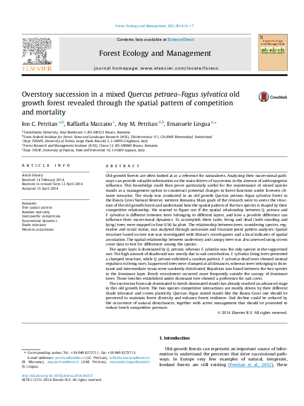 (PDF) Overstory succession in a mixed Quercus petraea–Fagus sylvatica ...